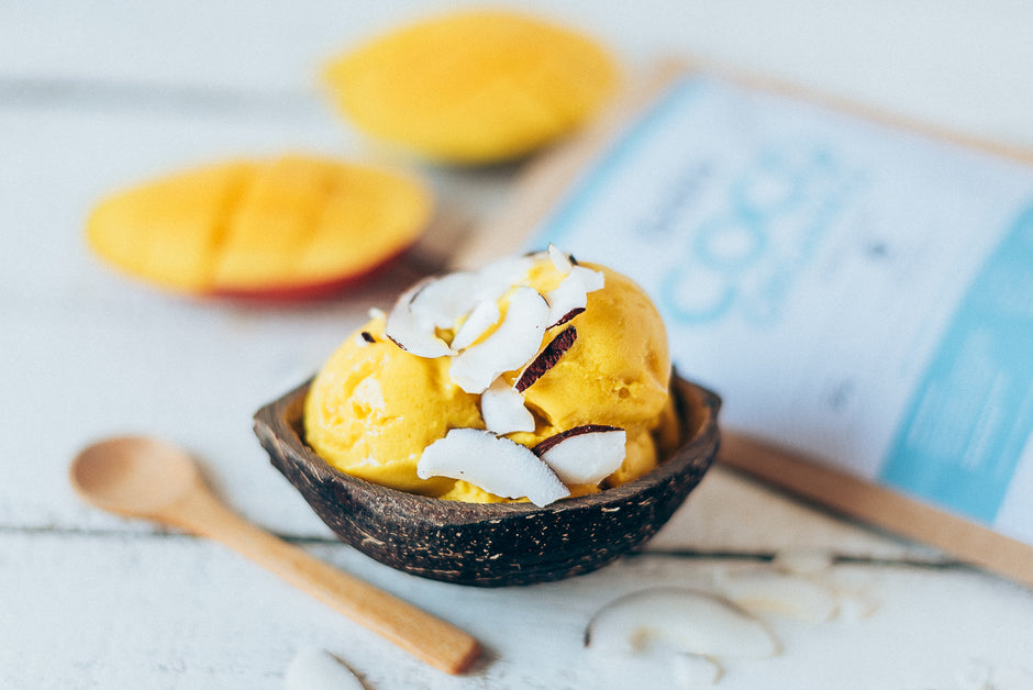 RECETA: HELADO DE MANGO Y COCO ORGÁNICO – Baïa Food